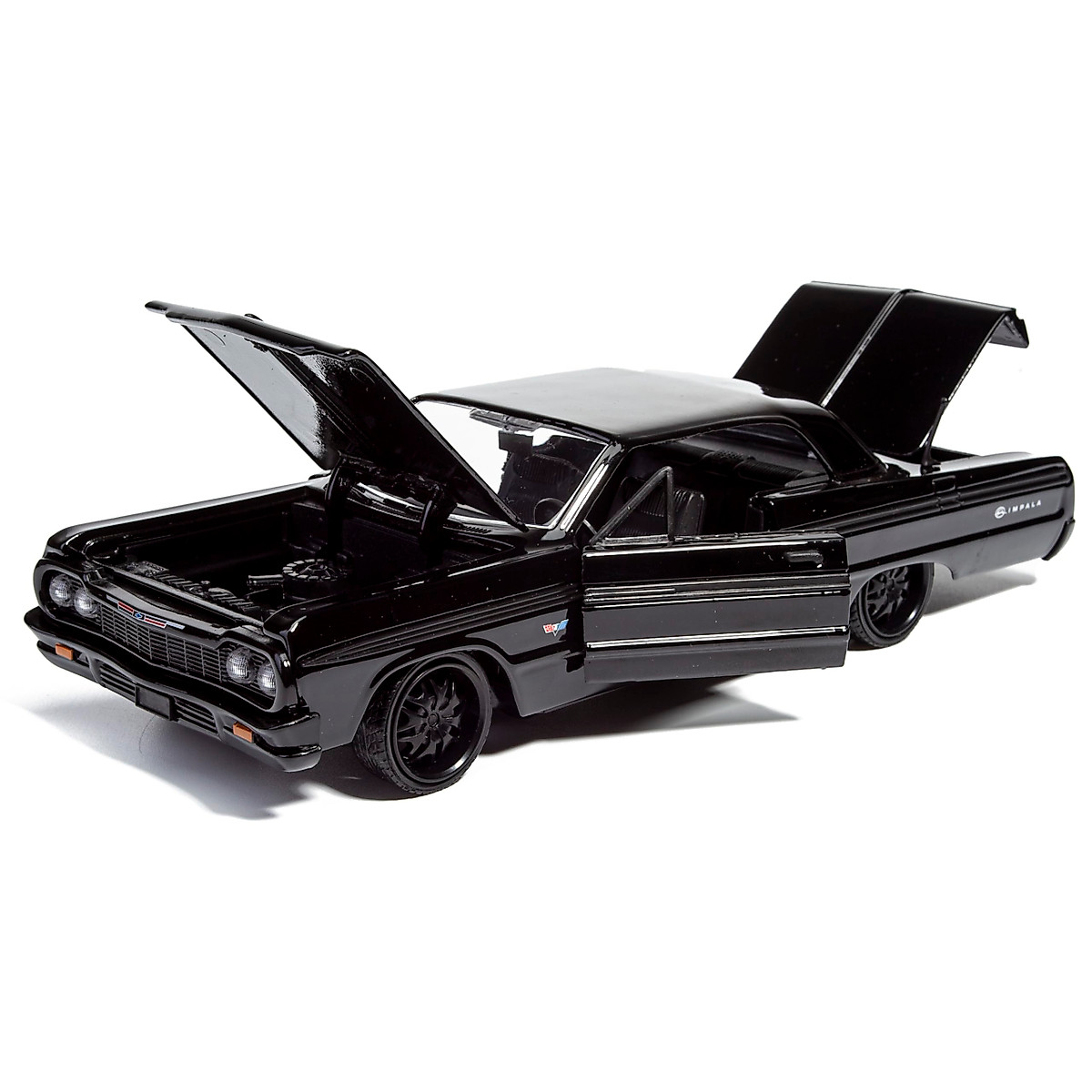 Motor Max 73259AC-BK Chevy Impala, Black 73259AC-BK - 1/24 Scale Diecast Model Toy Car