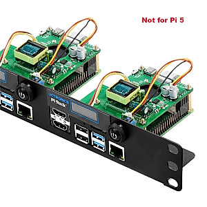 UCTRONICS Ultimate Rack with PoE Functionality for Raspberry Pi 4, 19" 1U Rackmount with PoE HAT, All IO on One Side, OLED Display, Power Switch, and Cooling Fan