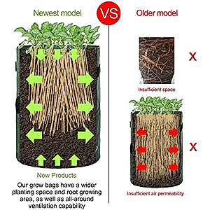 Potato Grow Bags,Potato Planters with Flap and Handles,Vegetables Garden Planting Bags for Onion,Fruits,Tomato,Carrot (10gallon-4pack)