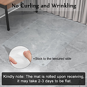 Blvornl Office Chair Mat for Hard Wood Floor, Sturdy Plastic Protector Floor Mat for Office Chair, Rectangle Transparent PVC Computer Hard Floor Chair Mat for Desk, Office, Home (Clear, 35.5 X 48in)