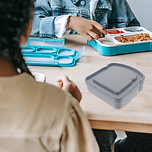 Ipetboom 4pcs Sandwich Containers Toast Shape Sandwich Box with Lid Food Storage Containers Lunch Containers for Meal Prep and Lunch Boxes - Grey, 5.1x4.8x1.6 Inch