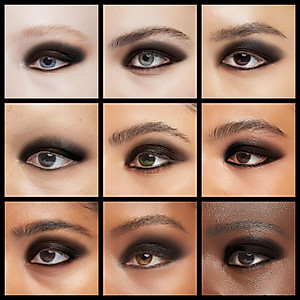 Erinde Black Matte Eyeshadow Palette, Single Black Smokey Pressed Powder Eye Shadow, Ultra-Blendable, Pigmented Color, Long Lasting, Halloween Goth Eye Makeup Palette, Cruelty-Free & Vegan