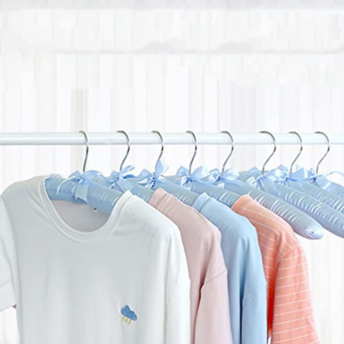 BESPORTBLE 4pcs Satin Padded Hangers Satin Hangers with with Metal Hook Anti Slip Sponge Satin Cushioned Hangers for Sweaters Dresses Coats