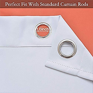 SimpleHome Ombre Room Darkening Curtains for Bedroom, Light Blocking Gradient Grey White to Coral Thermal Insulated Grommet Window Curtains/Drapes for Living Room,2 Panels, 52x84 inches Length