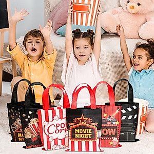 Photect 32 Pcs Movie Night Party Favor Bags Movie Theater Party Favor Treat Bags Movie Themed Non Woven Candy Goodie Gift Bags for Movie Now Showing Baby Shower Birthday Party Decoration Supplies
