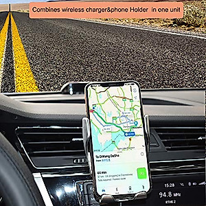 Survival-Pax Co. Smart Sensor Wireless Car Charger Mount, Automatic Clamping QC/QI 10W Fast Charging Car Charger Holder Compatible with iPhone 11/Xs/Xs Max/XR/X,Samsung Note 9/S9/ S9+/S8 etc (Gold)