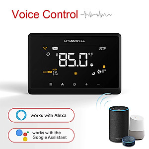 Wi-Fi Smart Thermostat for Smart Home, Tuya APP Remote Control, Compatible with Alexa, Google Assistant, Saswell T29UTW-7-WIFI(TY)