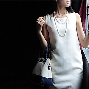 BeautyMood 2 Pcs Pearl Necklace, Stylish Long Pearl Chain for Clothing, Clothing Accessories Bead Accessories (White)