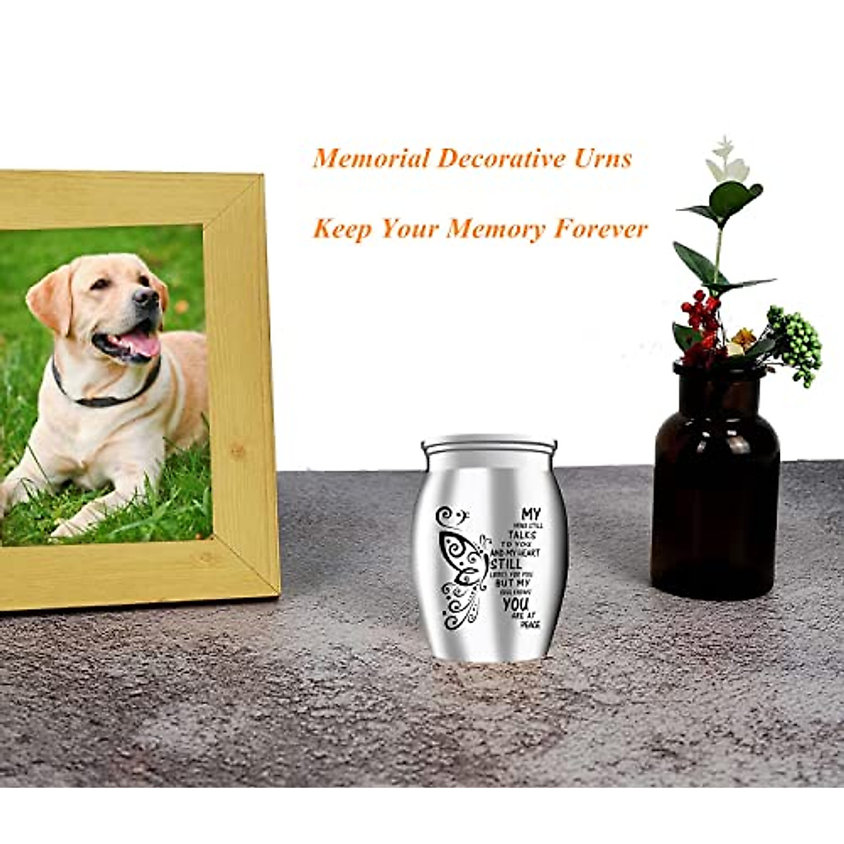 Butterfly Small Keepsake Urn for Ashes,Butterfly Mini Urn for Human Ashes 316L Stainless Steel Pet Cremation Urns 1.58” x 1.2” Small Ash Urn for Dog and Cat Ashes (Butterfly)