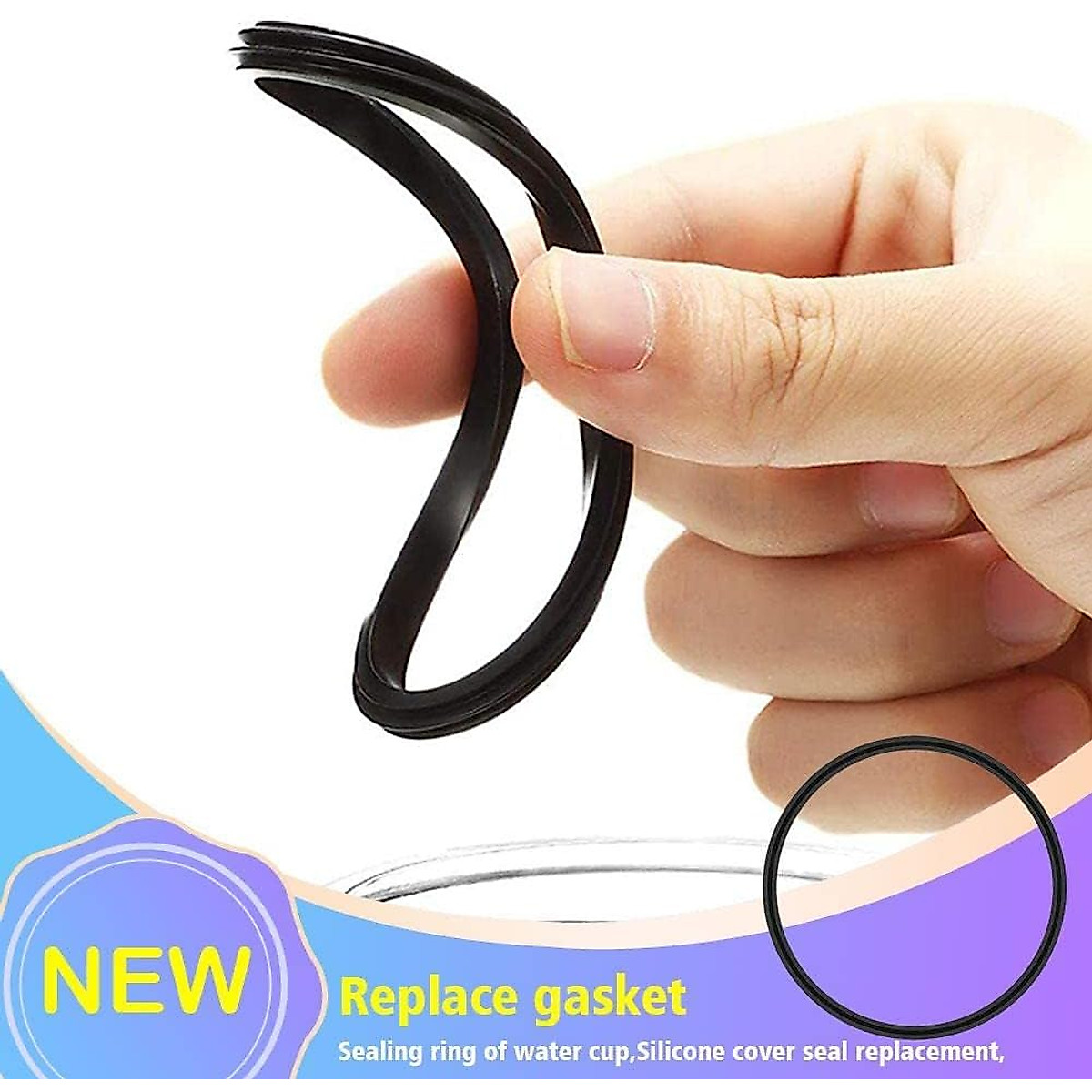 5Pcs Black Replacement Rubber Lid Ring Compatible with Travel Mug 16oz & 20oz Gasket Seals Lid for Insulated Stainless Steel Tumblers, Coffee Cups,Glassware and Drinkware,Kitchen and Dining