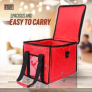 2TUFF Insulated Drink Carrier for Delivery - Reusable Drink Caddy with Handle and Shoulder Strap for Food Delivery and Takeout, Portable Cup Carrier Bag - Coffee Caddy Keeps Up To 9 Hot or Cold Drinks