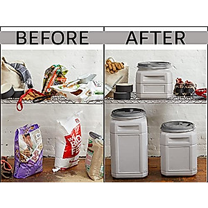 Mighty Tuff 13 Gallon/up to 54 Pound Pet Food Storage Container with Airtight Lid and Built-In Handles for Easy Transport, Made for Durable and Versatile Storage