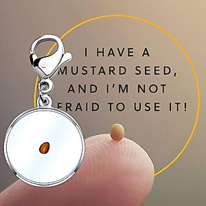 BEKECH Seed of Faith Mustard Seed Charm Zipper Pull Clip On Gift for Religious Men Women Christian Church School Sunday School Teacher Student Handbag Ornament