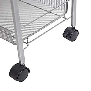 Greenway 4-Tier Mobile w/Side Hooks Storage Cart, Silver