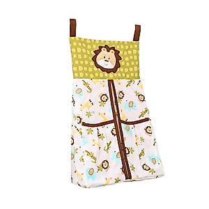 JAHbaby Lion King Diaper Stacker for Boys 1 Pieces Gren Brown Forest Elephant Giraffe Lion Animal Diaper Stacker (Diaper Stacker)