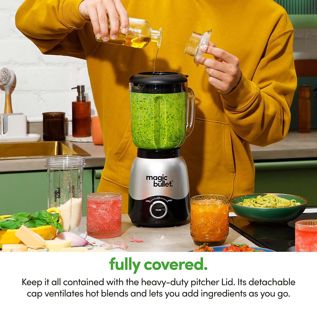 magic bullet Combo Blender, 48oz Pitcher, Blending Cup, Simple Speed Dial – MBF50200