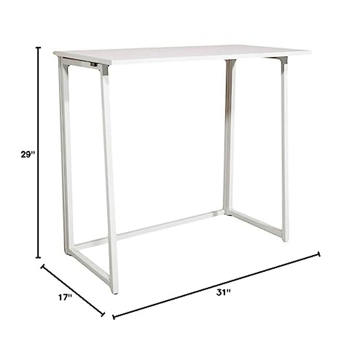 Folding Computer Desk for Small Spaces, Need Assembly Space-Saving Home Office Desk, Foldable Computer Table, Laptop Table, Writing Desk, Compact Study Reading Table (White)