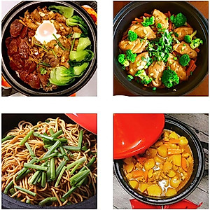 Xgxoz Tagine Cooking Pot Ceramic Tagine Cookware Tajine with Enameled Cast Iron Base Tagine Pot with Handle Nonstick Saucepan,Green