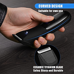 Electric Groin Hair Trimmer & Shaver for Men Bikini Trimmer Women Waterproof Body Hair Groomers,Groin Hair Trimmer Beard Trimmer with LED Indicator, IPX7 Mens Pubic Hair Shaver for Balls
