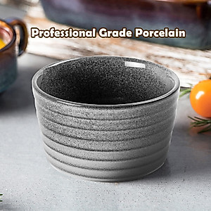 UNICASA Bundle - 8 oz Ramekin Set of 2 + 20 oz Japanese Ramen Bowl Set of 2