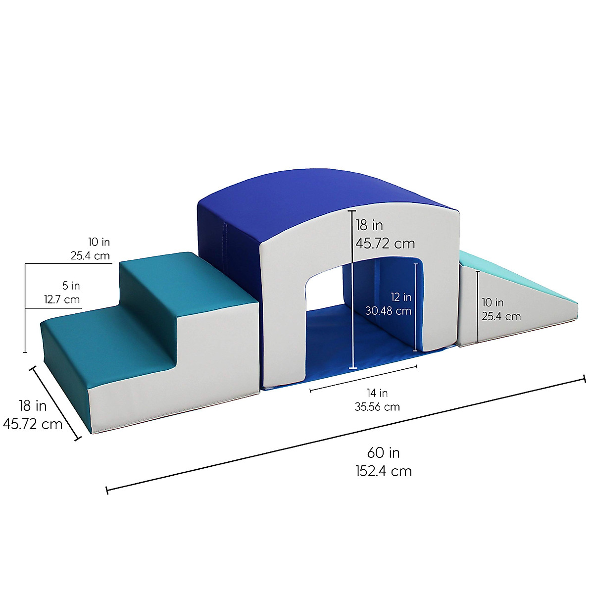 Factory Direct Partners 12824-CT SoftScape Playtime Grow-n-Learn Tunnel Climber for Toddlers and Kids(3-Piece) - Contemporary, 12824-CT