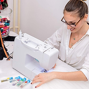 Amytalk 50PCS Sewing Machine Needles Universal Regular Point Machine Needles Compatible for Singer, Brother, Janome, Varmax with Size in 65/9, 75/11, 90/14, 100/16, 110/18 (5 Colors)