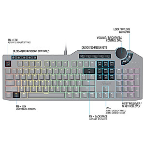 Rosewill Mechanical Gaming Keyboard, 15 RGB Backlit Modes, 2-Port USB Passthrough, Media Keys and Multifunctional Volume Dial, Magnetic Wrist Rest, Tactile Brown Switches - NEON K90 RGB BR, Black