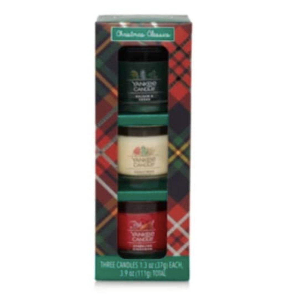 Yankee Candle Mini Sample Size Classic Tumbler Glass Jars — Set of 3 Assorted Scents — 2 Inches - 1.3 oz Each