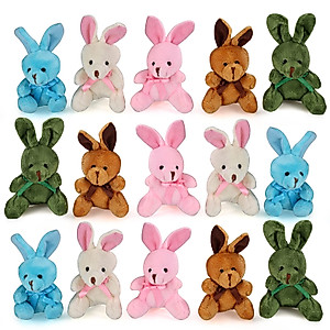 BABYLIAN Easter Eggs Filled with 15 Pcs Mini Plush Bunny Toy Kids Boys and Girls Party Favors