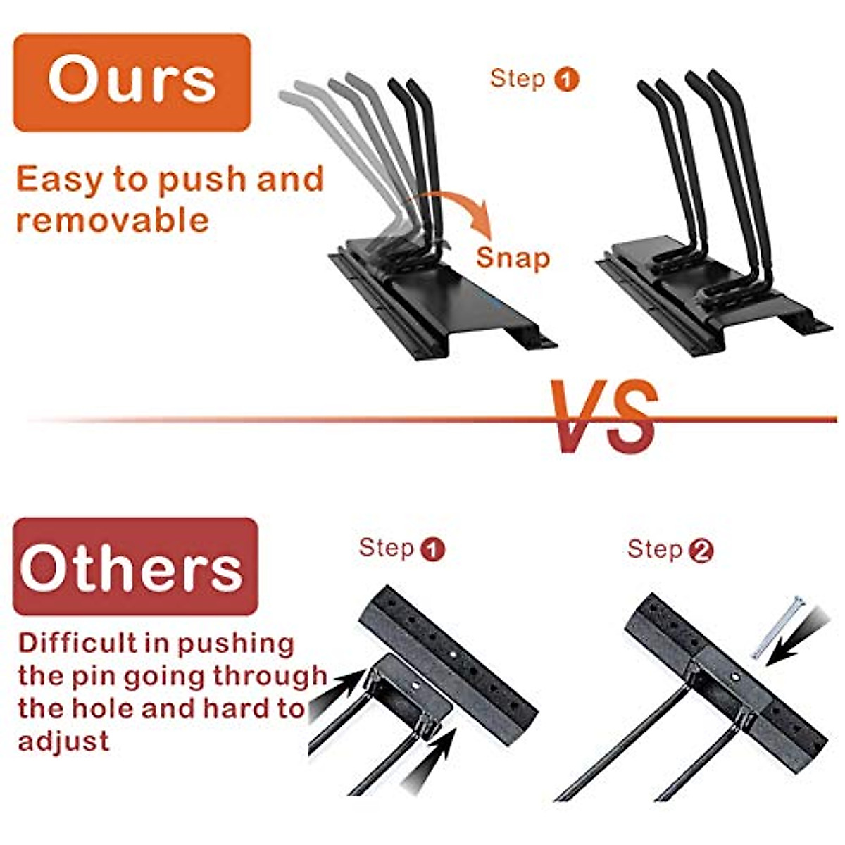 Garage Tool Storage Organizers Wall Mounted with 6 Removable Hooks and 3 Board, Super Heavy Duty Powder Coated Steel Garden Tool Hanger Rack for Chair, Broom, Mop, Rake Shovel & Tools