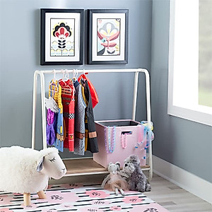 Linon Paisley Short Metal Clothing Rack in White