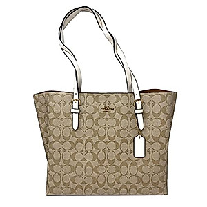COACH MOLLIE TOTE IN SIGNATURE CANVAS, 1665, KHAIKI CHALK