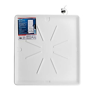 Camco Stackable Washing Machine Drain Pan | Great for Apartment-Sized Washers or Stackable Units | Protects Floors from Leaks & Measures 28-Inches x 30-Inches | Crafted of Heavy-Duty Plastic (21006)