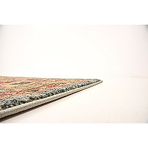 Unique Loom Edinburgh Collection Classic Oriental Traditional French Cottage Inspired Intricate Design Area Rug (6' 0 x 9' 0 Rectangular, Light Blue/ Beige)