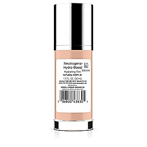 Neutrogena Hydro Boost Hydrating Tint with Hyaluronic Acid, Lightweight Water Gel Formula, Moisturizing, Oil-Free & Non-Comedogenic Liquid Foundation Makeup, 20 Natural Ivory, 1.0 fl. oz