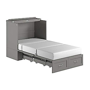 AFI Hamilton Murphy Bed Chest with Charging Station, Twin XL, Grey