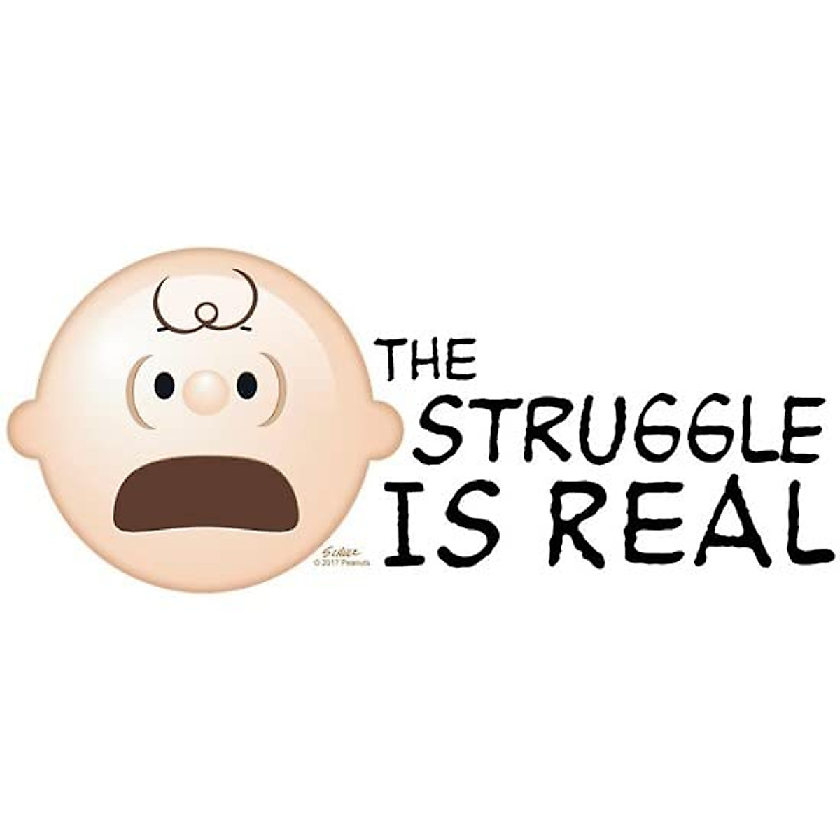 CafePress Peanuts Emoji Struggle Is Real Ceramic Coffee Mug, Tea Cup 11 oz