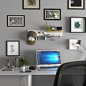 Artmovelar Key and Mail Holder for Wall - Wall Mounted Key Hanger, First Apartment Essentials, House Decor, Mail Organizer, Key Rack for Entryway, Farmhouse Kitchen Decor, Key Hooks for Wall - White