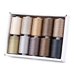 Moon Waves Sewing Thread 40 Colors 1000 Yards Per Spool 40S/2 Polyester 15 Color Sets Options for Sewing Machine,Embroidery Machine,Hand Sewing (10 Grey Colors)