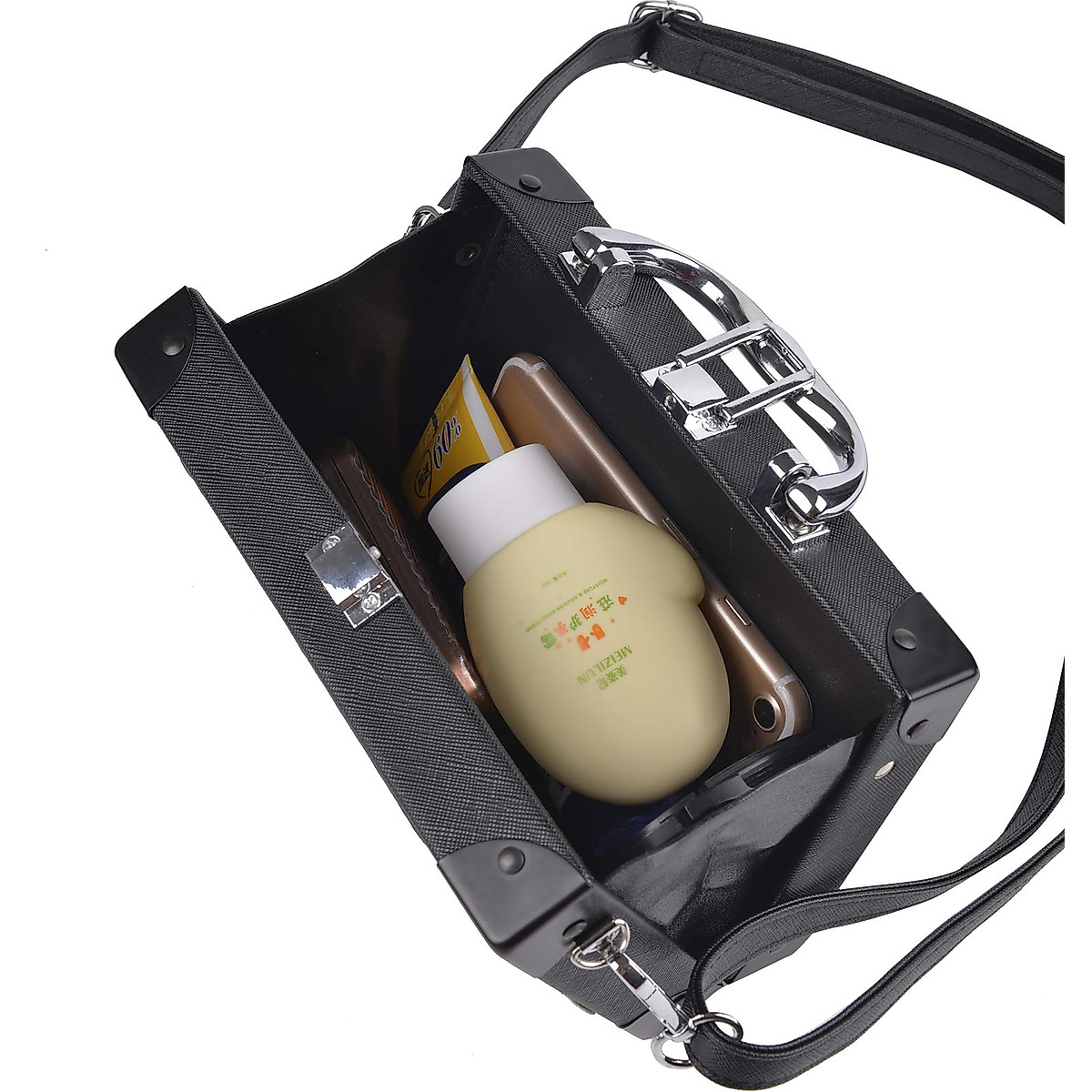 QZUnique Tape Shaped Shoulder Bag Radio Recorder PU Crossbody Bag Women's Retro Evening Bag Handbag Clutch Purse