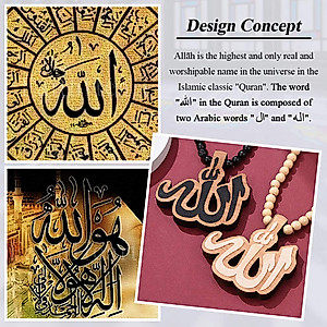 FaithHeart Moslem Jewelry Allah Bead Necklace Mens Wood Bead Chain Jewelry Women Sweater Chains 36 Inches Long Necklaces