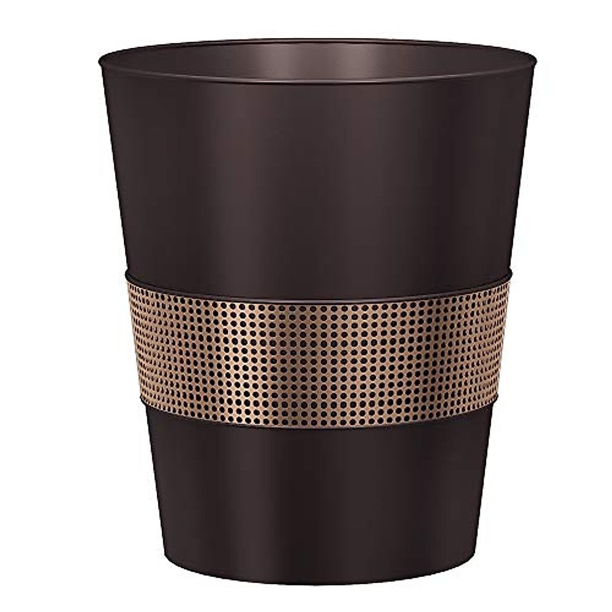 nu steel Nusteel Selma Decorative Steel Small Trash Can Wastebasket, Garbage Container Bin for Bathrooms, Powder Rooms, Kitchens, Home Offices-Copper & Oil Bronze, Large, Oil Rubbed Bronze & Copper