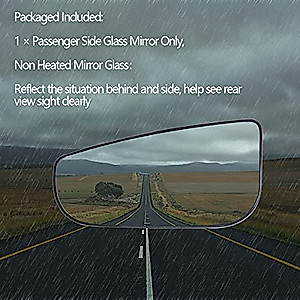 68067731AA Driver Left Side Mirror Glass Tow Lower Glass Compatible with 2010-2020 Dodge Ram 1500 2500 3500 4500 5500 Left Side Tow Mirror Glass With Rear Holder