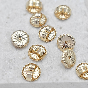 5 Pair 14K Gold Filled Swirl Design Earring Back Jewelry Findings for DIY Jewelry Making 5.0x5.2mm(Small)