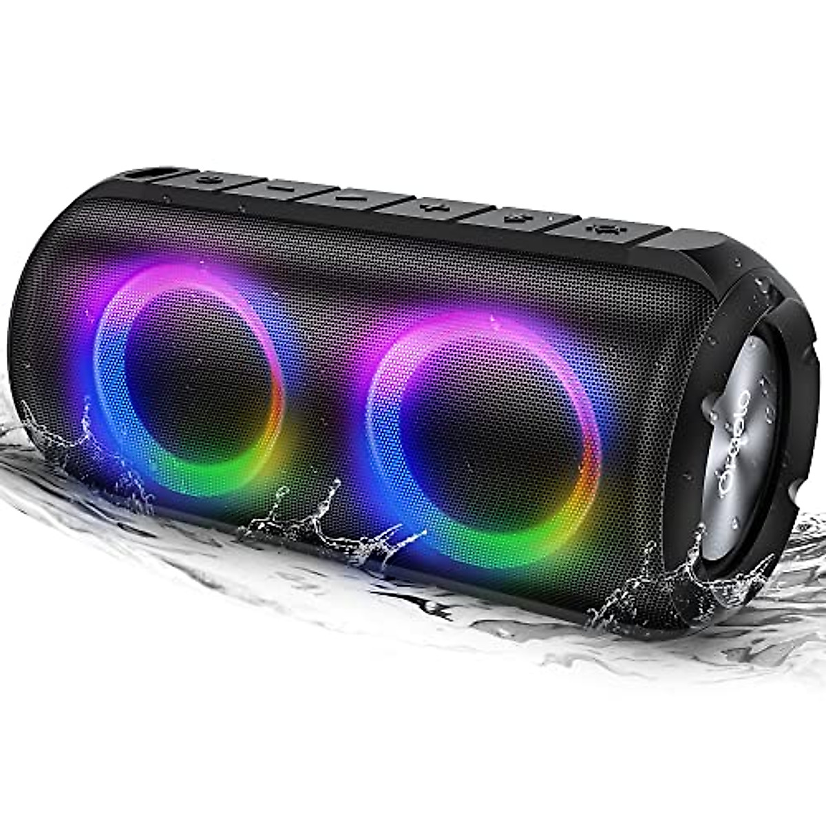 Oraolo Bluetooth Speakers, Speakers Bluetooth Wireless with 24W Stereo Sound, RGB Lights 24H Playtime, Bluetooth 5.3, AUX-in, Portable Speaker IPX6 Waterproof for Outdoor Camping