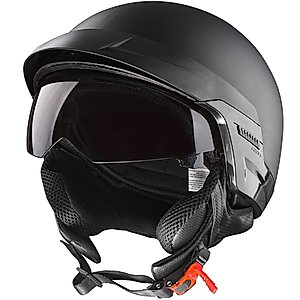 Cartman Motorcycle Open Face Helmet with Sun Visor Quick Release Buckle, DOT Approved, Small
