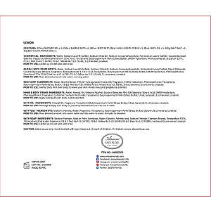 Lemon Scent Bath Spa Gift Box Set for Women - Shower Gel, Bubble Bath, Body Cream, Soap, Salt, Essential Oil