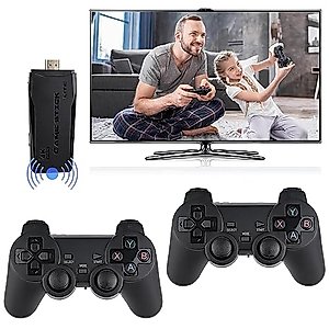 4K Wireless Retro Game Console - Plug and Play Video Game Stick Built-in 13000 Games Nostalgia Stick Games, 9 Emulators, Dual 2.4G Wireless Controllers(64G)……