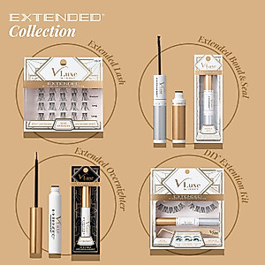 VLuxe Extended Collection: DIY Eyelash Extension Overnighter - Lasting Your lash up to 1-2 Weeks Long, Foolproof & Smudge-Free