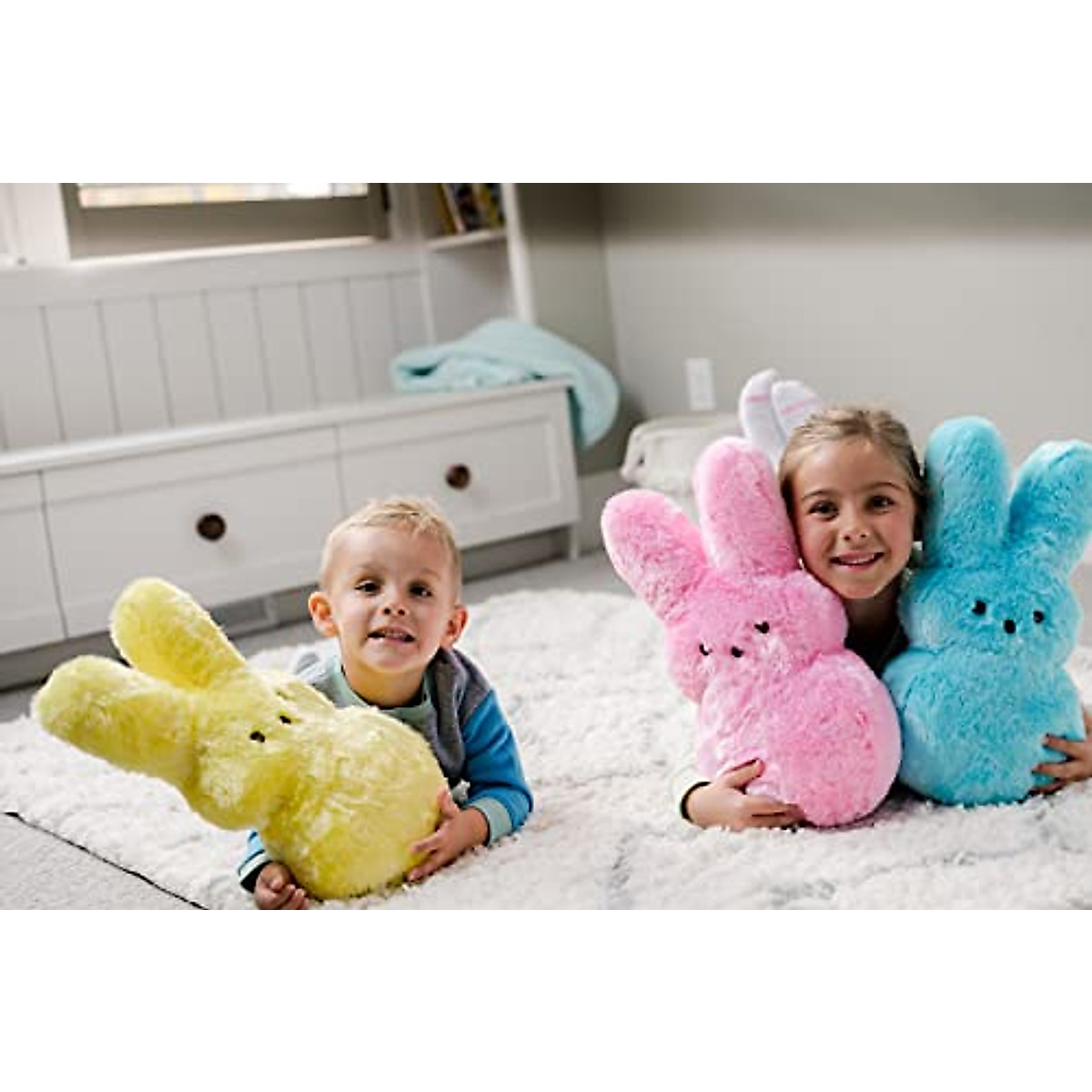 Animal Adventure | Shaggy Bunny Peeps | 15” Collectible Plush | Yellow